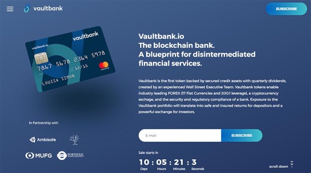 Vaultbank.io, the Blockchain Bank: Asset-backed Security, Dividends, and a New Way to Handle ...