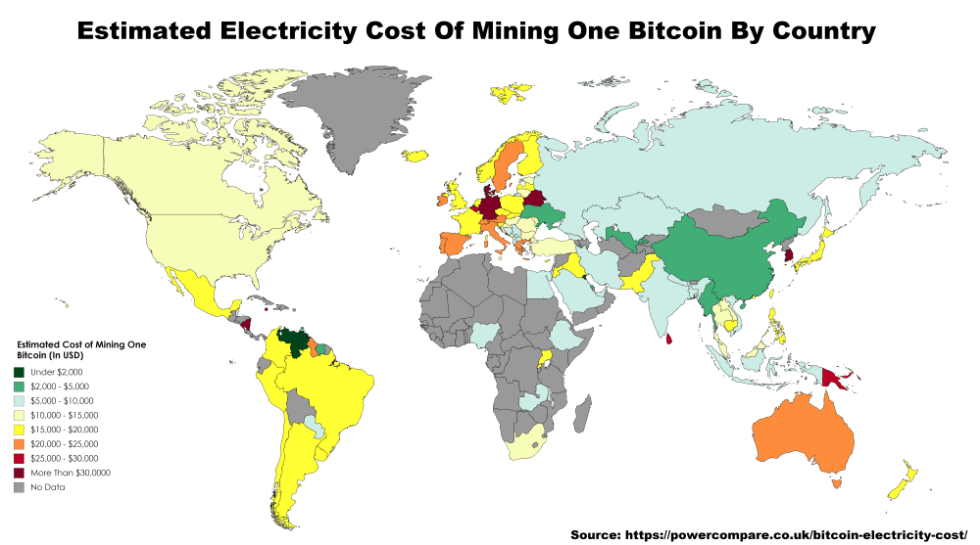 Check Out The Top 5 Cheapest Places To Mine Bitcoin
