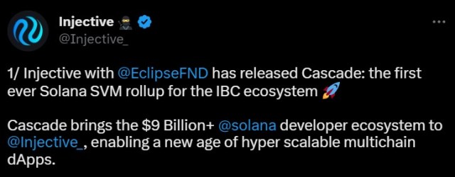 Injective Unveils Cascade: The First Interchain Solana SVM Rollup