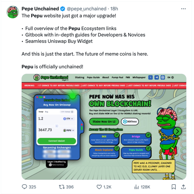 $PEPU Meme Coin Rockets 550%, $WEPE in Its Footsteps