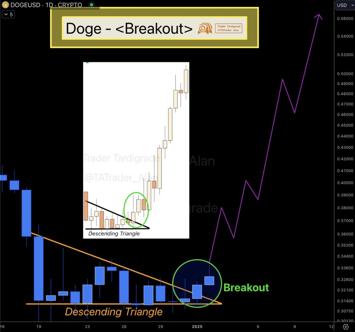 Dogecoin's Strong Breakout From A Critical Pattern Sparks Momentum For Potential Uptrend ...