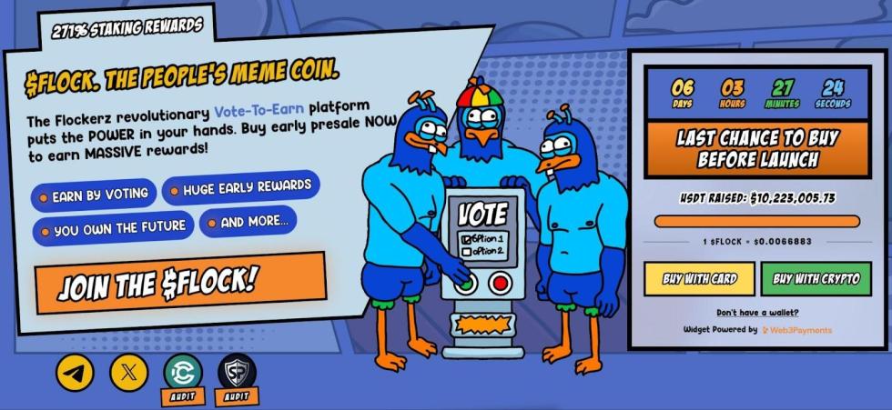 Flockerz Meme Coin to Launch in 6 Days After Hitting $10.2M