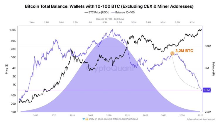 Bitcoin Wallets Holding 10-100 BTC Drop By 600K BTC Since June ...