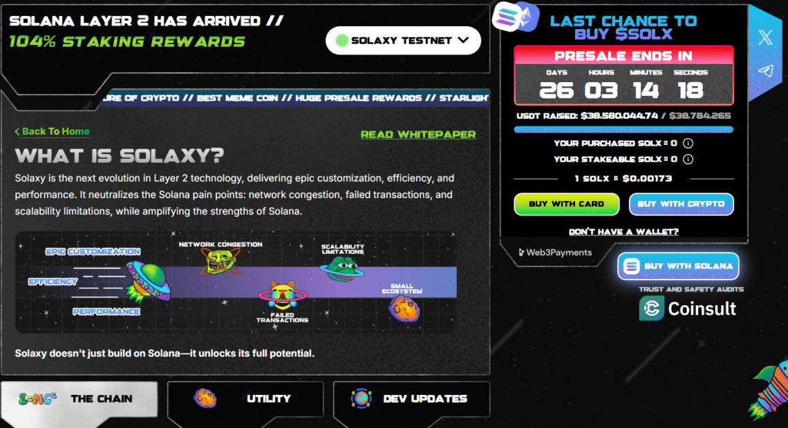 One of the Best Presales of 2025 Ends in 26 Days; Solaxy Raises $38M