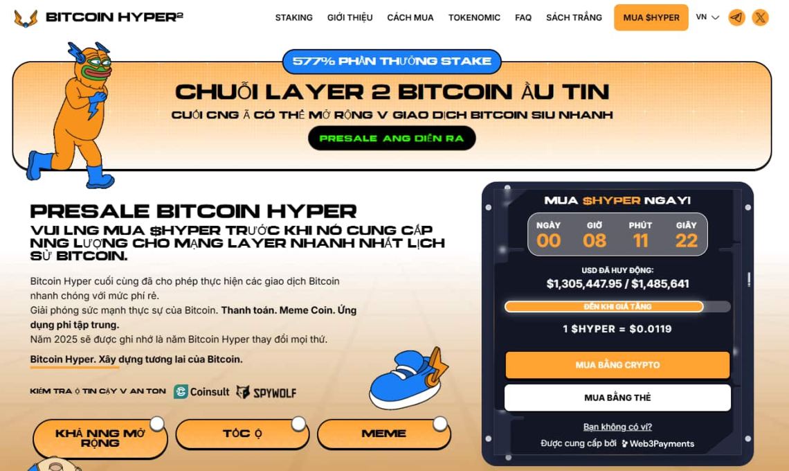 Bitcoin Hyper (HYPER) – meme coin Layer-2 thu hút khối lượng giao dịch lớn