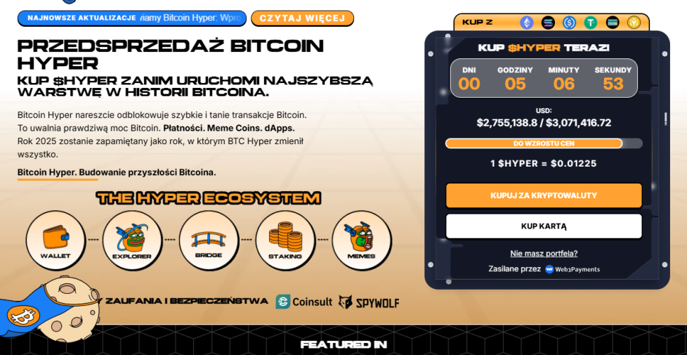 Bitcoin blisko rekordu, a BTC Hyper zyskuje na popularności