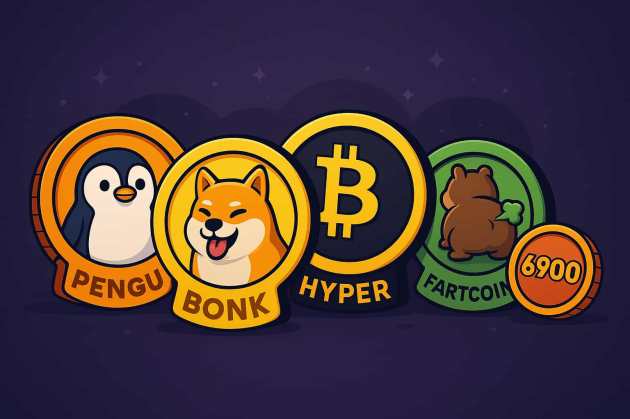 Top altcoin tăng mạnh tuần này: PENGU, BONK, FARTCOIN, TOKEN6900