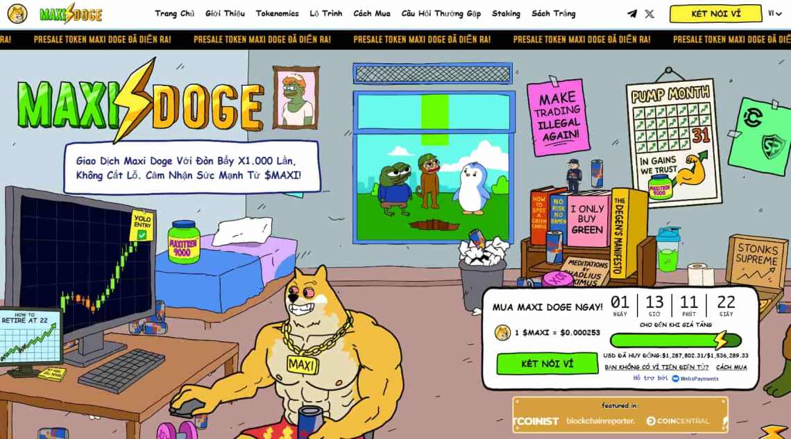 Maxi Doge (MAXI) – Meme coin 100x, mua sớm giá ưu đãi