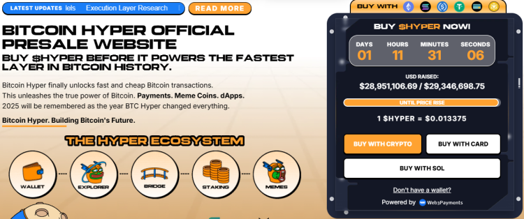 Bitcoin Hyper Becomes the Best Crypto Presale as it Nears $30M - Coin ...